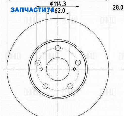 Диск торм. для а/м Toyota Camry (96) перед. d275 R15 (DF 190320),trialli