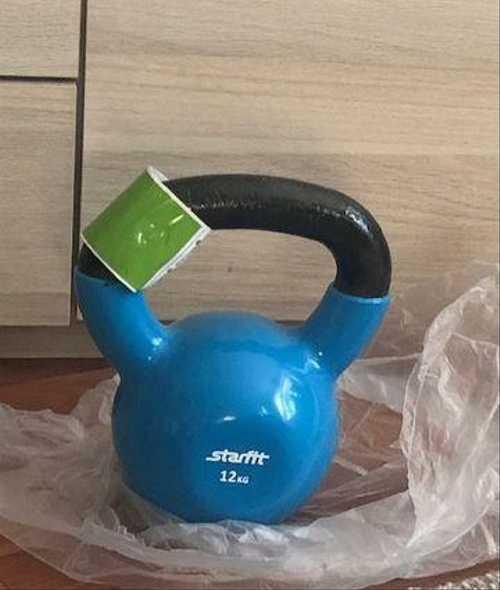 Гиря виниловая, синяя, 12 кг, Starfit