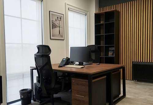 Столы в офис на металлокаркасе + тумбочка
