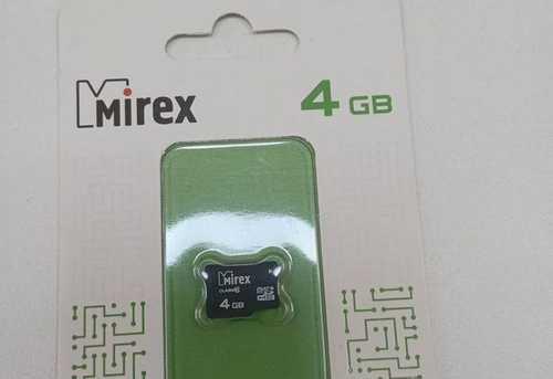 Карта памяти microsdhc mirex 4GB cl10