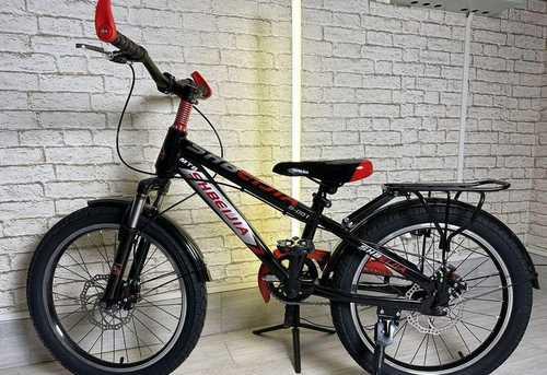 Подростковый велосипед Чёрный-красный новый