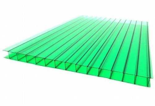 Сотовый поликарбонат 8 мм. зеленый