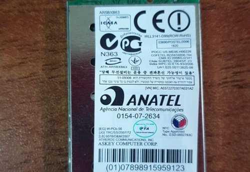 Wi-Fi модуль Anatel 0154-07-2634