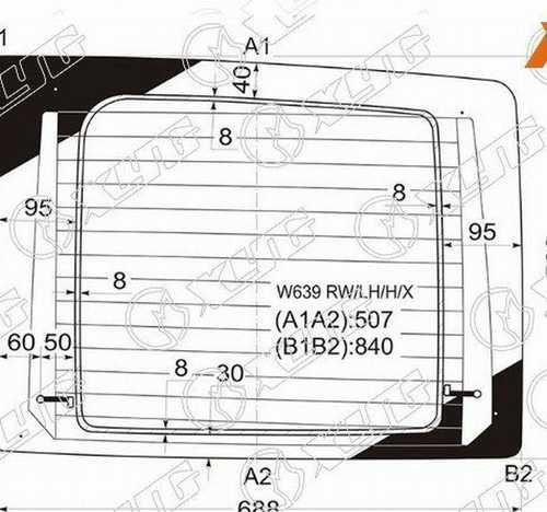 Стекло заднее mercedes-benz vito