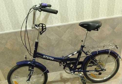 Велосипед Stern складной городской синий