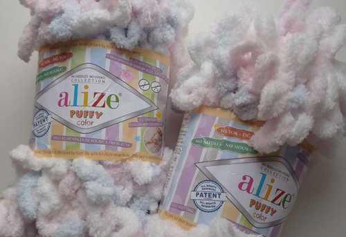 Ализе пуффи колор 5864.Пряжа Alize Puffy