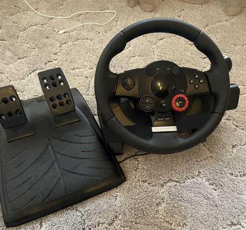 Игровой руль с педалями logitech driving force