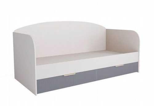 Кровать с ящиками дкд 2000.1 Лавис (Белый софт/Сер
