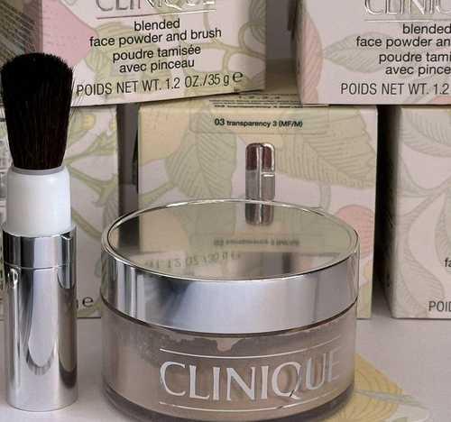 Clinique пудра с кистью 35гр