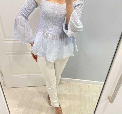 Голубой топ Zara M