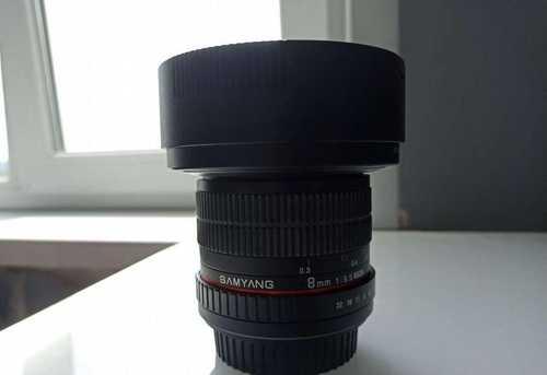 Объектив Samyang 8mm f/3.5 для фотоаппаратов Canon