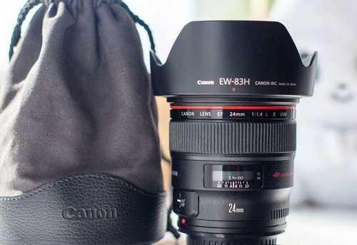 Canon EF 24mm f 1.4 L II USM в отличном