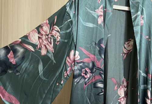 Халат домашний женский пеньюар кимоно L