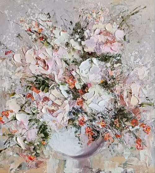 Картина маслом пионы картина с цветами