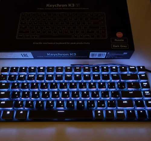 Keychrone k3 RGB (смазка, мод, brown + red)