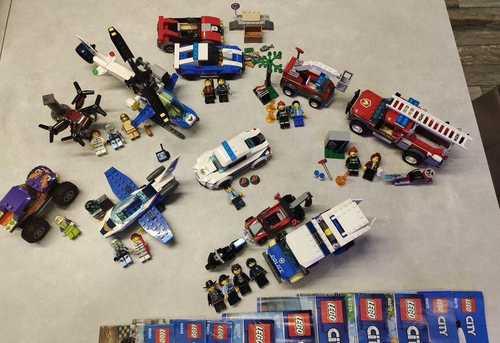 Lego City полиция, пожарные, вертолет, грабители