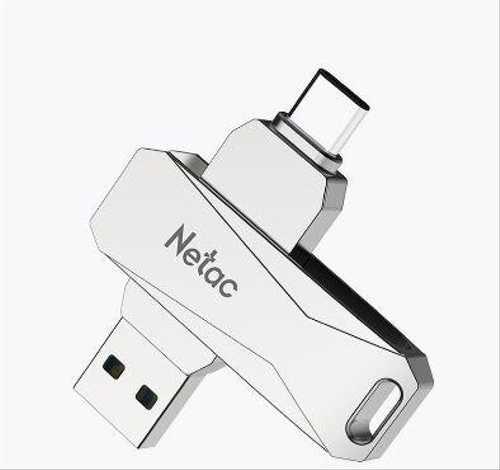 Металлическая USB OTG флешка Netac 128Gb