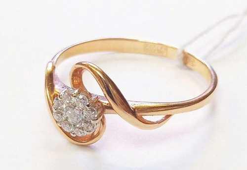 Золотое кольцо с бриллиантами 17р