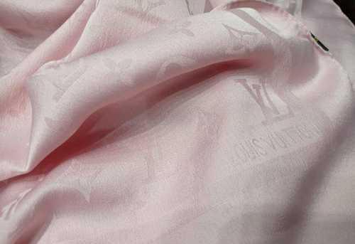 Платок шелковый 95см нежный розовый louis vuitton