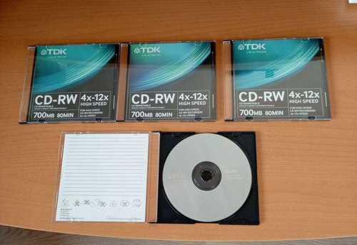 Cd диски tdk чистые 4шт