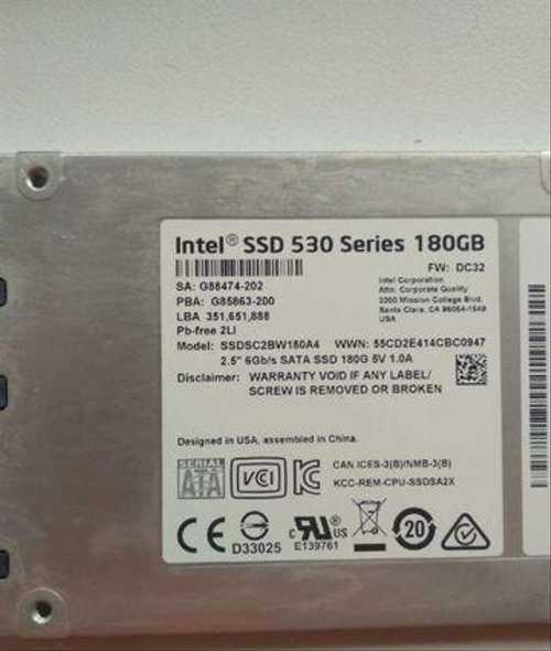 Intel ssd 180gb