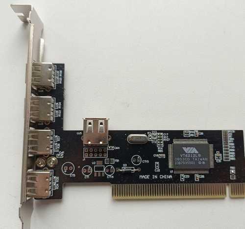 PCI плата расширения USB 2.0 4 1