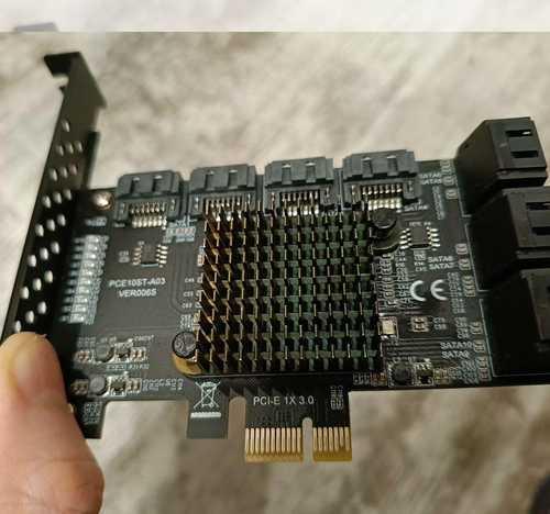 Контроллер SATA Pci E 1x 3.0 на 10 портов