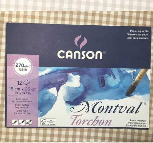 Canson Montval 270гр. 18х25см Torchon 10 л