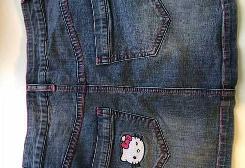Юбка джинсовая hello kitty