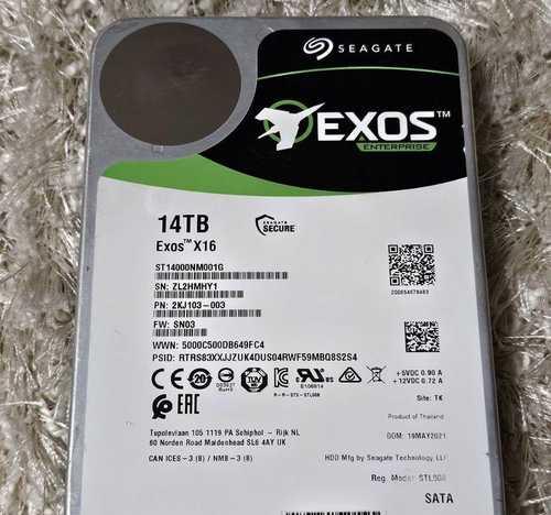 Жесткий диск Seagate Exos X16 14TB (Наработка 45ч)