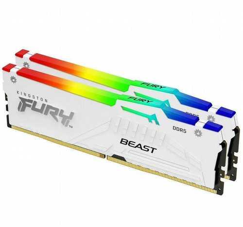 Комплект модулей памяти Kingston 64GB DDR5 6000 dimm CL30 fury Beast White RGB expo Non-ECC Unbuffer