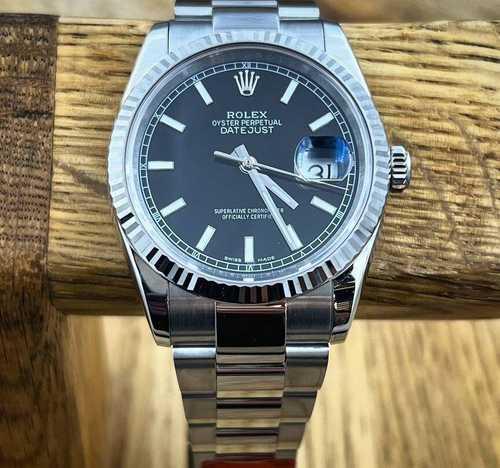 Часы женские Rolex DateJust черные, 36 мм, сапфир