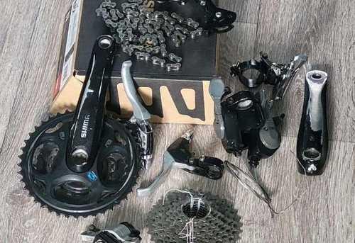 Shimano трансмиссия 3х8 и механические тормоза