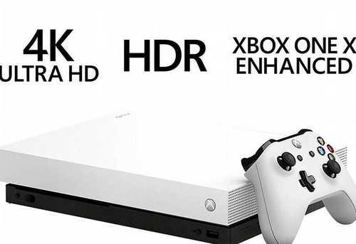 Xbox One X 1tb white+аккумуляторы