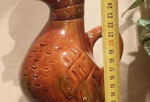 Кувшин сувенирный в виде птицы, керамика СССР