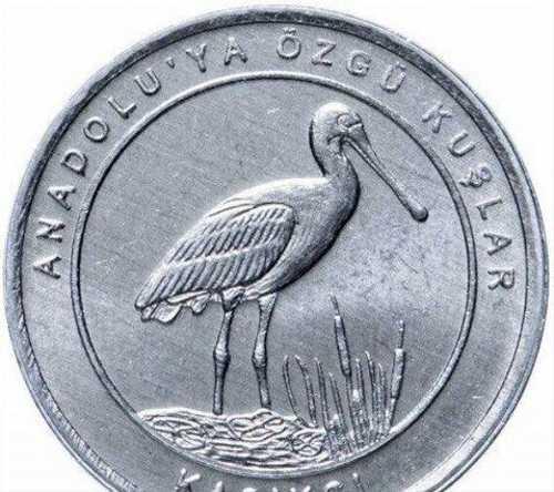 Памятная монета 1 куруш Колпица. Анталийские птицы