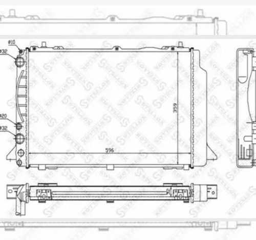 Радиатор системы охлаждения\ Audi 80 1.6-1.9TDi 91