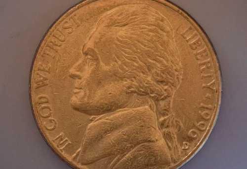Монета США 5 центов