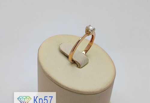 Золотое кольцо 585* р.16 с бриллиантом Кр57