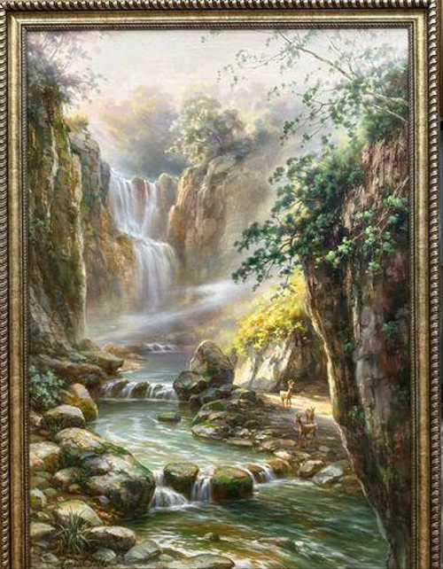 Картина маслом "Водопад" 150х100