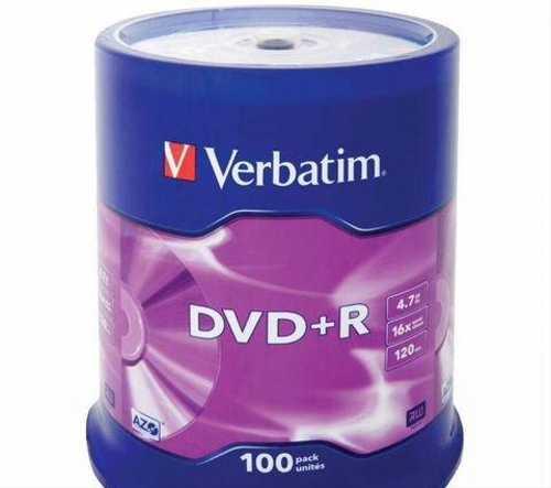 Оптический диск DVD+R Verbatim 4.7гб 16x, 100шт