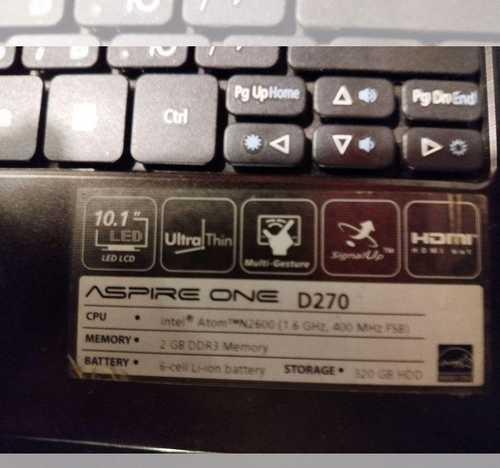 Нетбук acer aspire one d270