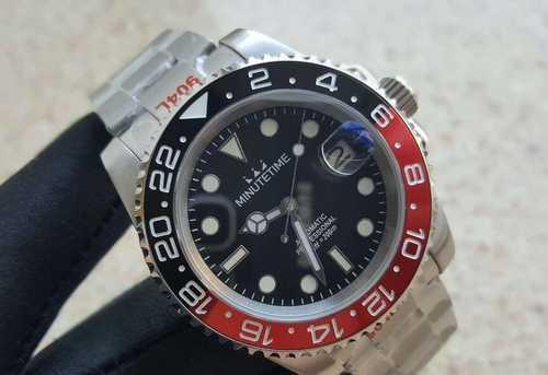 Minutetime Submariner Black Dial Red+Black Bezel