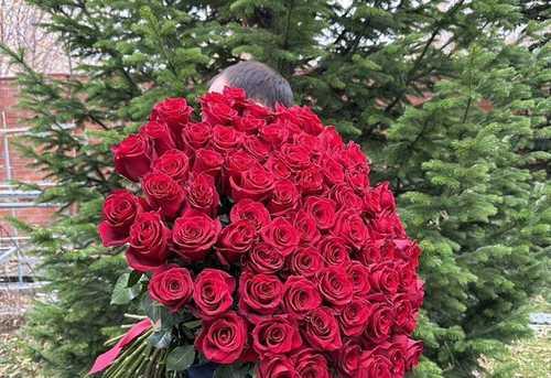 Метровые 100 см розы эквадор оптом