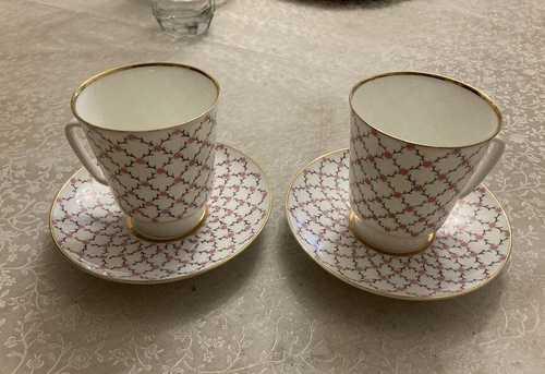 Чашка чайная с блюдцем ифз Розовая сетка Майская