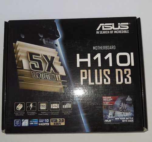 Мат. плата asus H110I-plus D3 S1151, iH110, 2DDR3