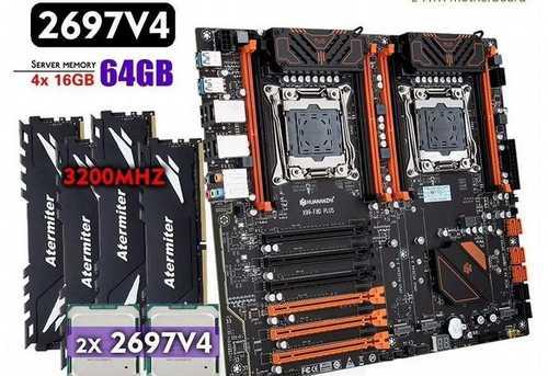 Huananzhi X99-F8D plus+2*E5-2697v4+4*16Gb DDR4ECC