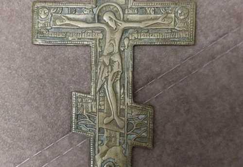 Крест латунный старинный