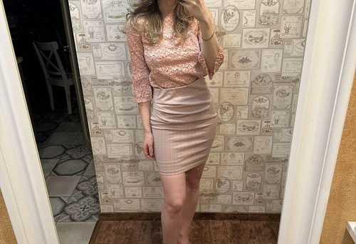 Юбка (Kaffe) с кофтой (Zara)