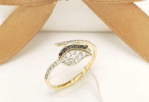 Золотое кольцо с цирконом новое